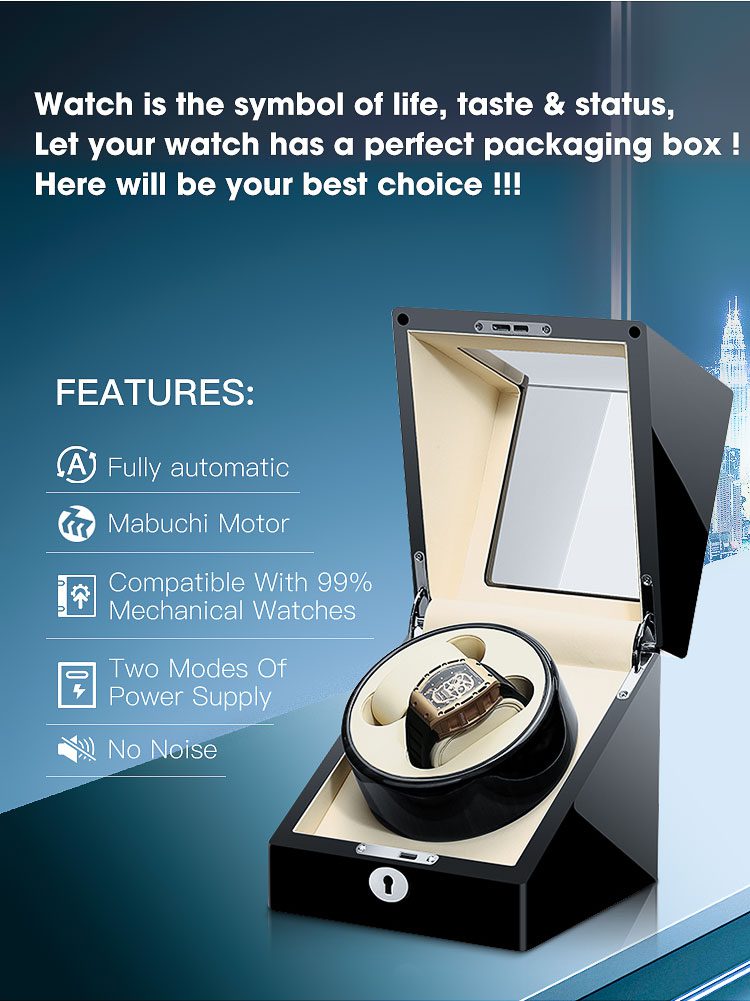 2 Slot Automatic Watch Winder Box – Quiet Motor