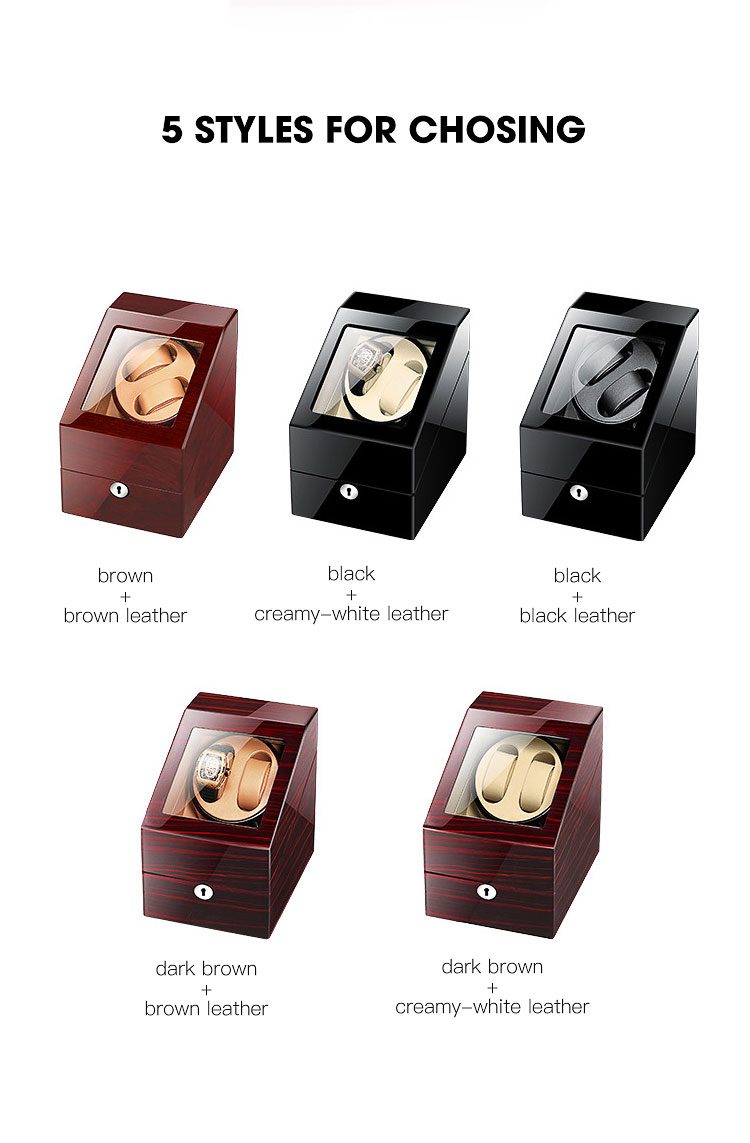 4 Slot Automatic Watch Winder Box – Luxury Red Wood Finish